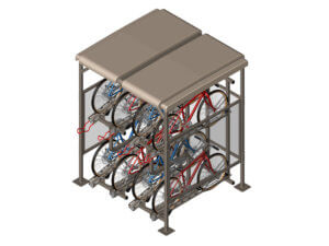 Double Tier Bike Racks | 2-Tier Quad Hi-Density Bike Rack | CycleSafe
