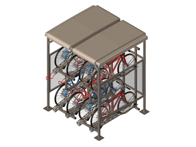 Double Tier Bike Racks | 2-Tier Quad Hi-Density Bike Rack | CycleSafe